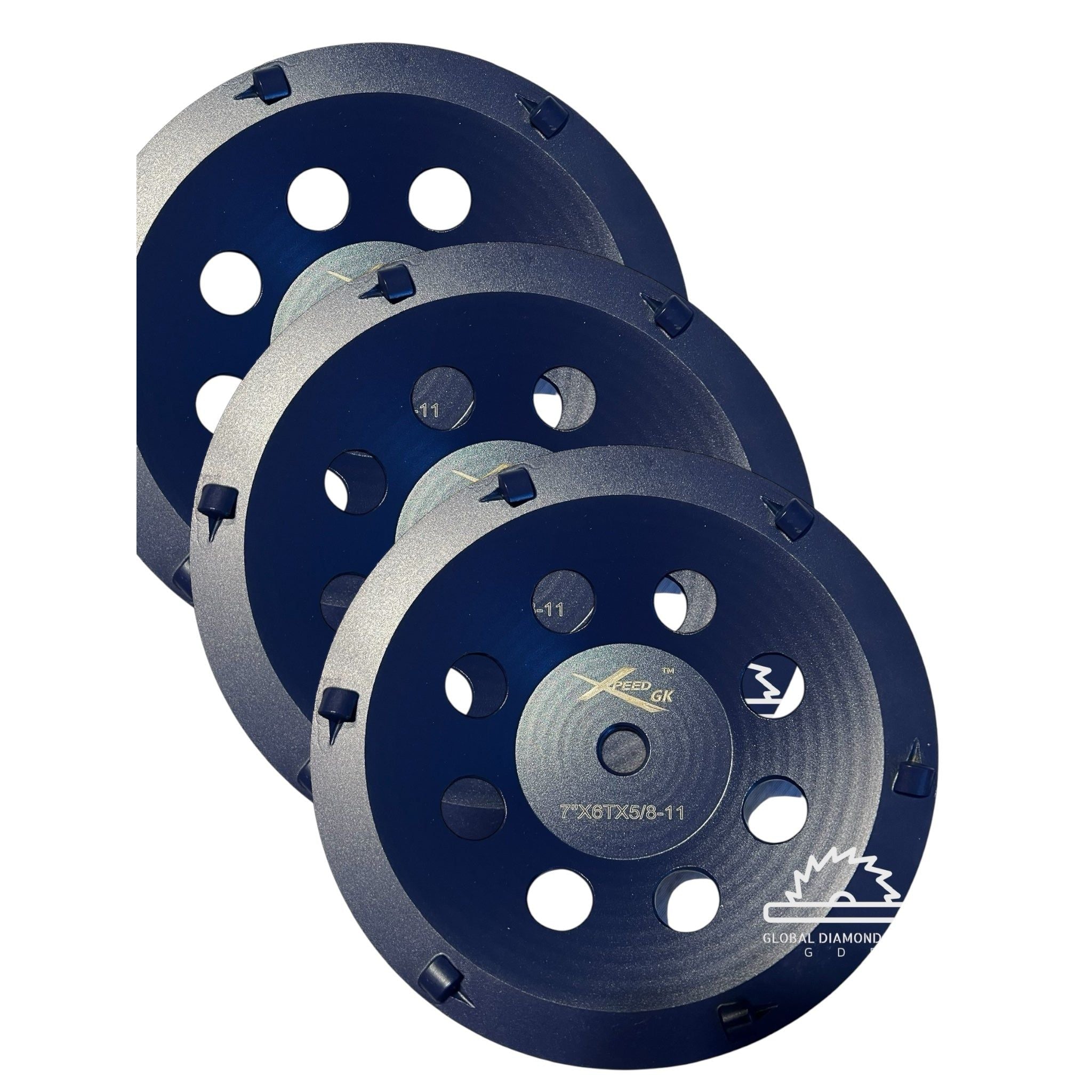 7” Premium PCD Diamond Grinding Cup Wheel 5/8”-11 Threaded Arbor - 3 P ...