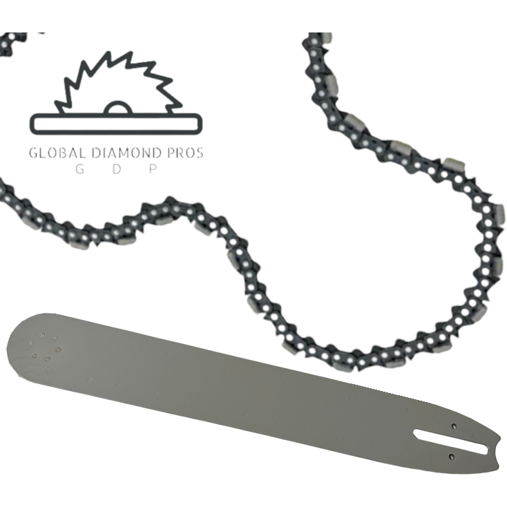 14" 680 613 GC Diamond Chain for Concrete Diamond Chain & Guidebar Pac ...